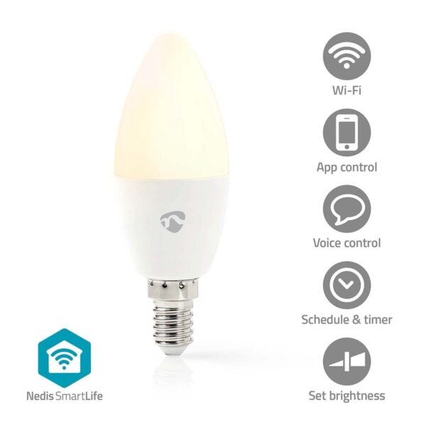 SmartLife LED Kaars | Wi-Fi | E14 | 470 lm | 4.9 W | Warm tot Koel Wit ...